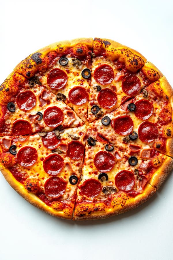 A Pepperoni Pizza with a Slice Missing from it Stock Image - Image of ...