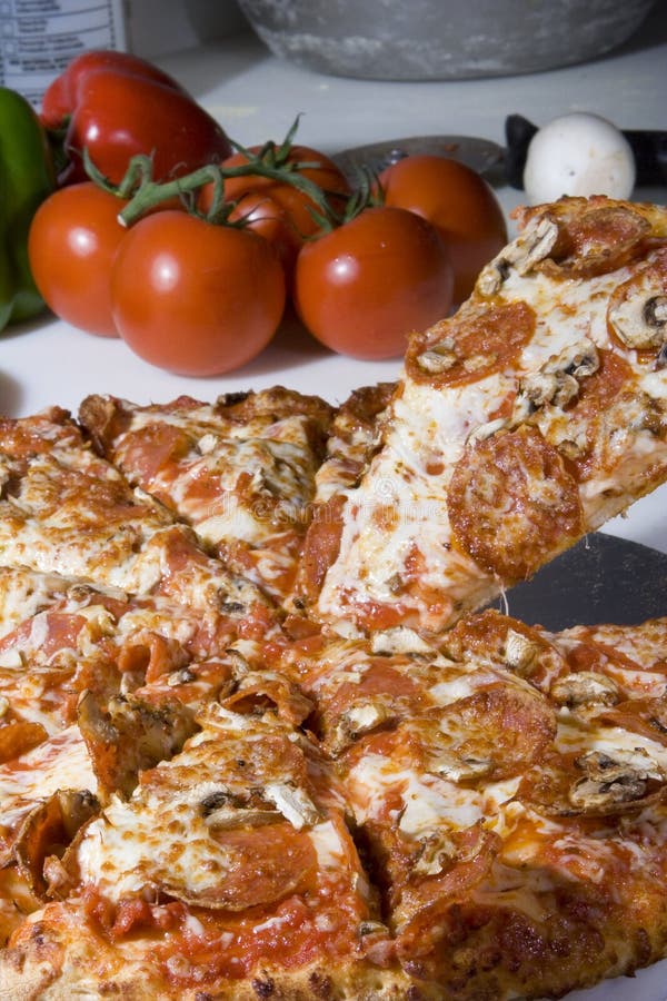 Pizza cakes stock image. Image of paper, diet, yummy - 16196915