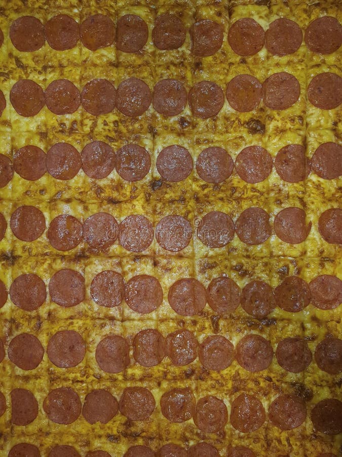 Pepperoni Pizza Square Slices Stock Image - Image of square, pepperoni ...