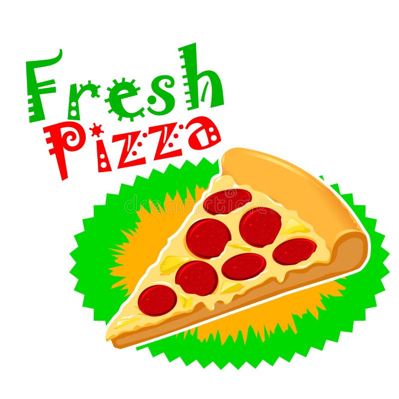 Pepperoni Pizza Vector Art stock vector. Illustration of artwork - 8033924