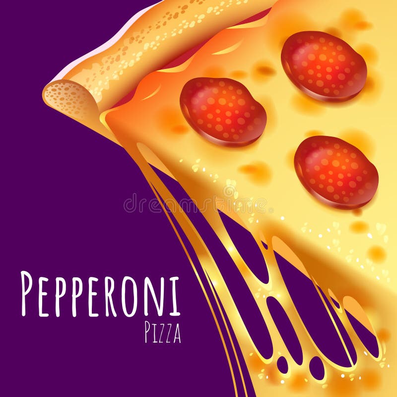 Pepperoni Pizza stock vector. Illustration of text, tomato - 187786374