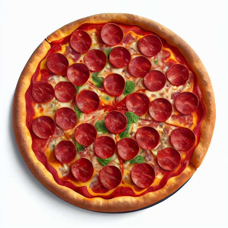 Pepperoni Pizza on White Background. Illustration Generative AI Stock ...
