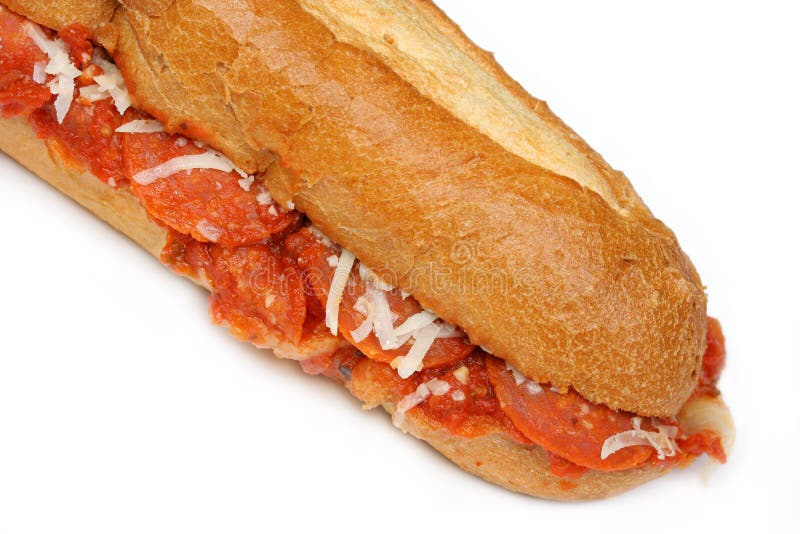 Pepperoni Sandwich stock image. Image of lunch, isolated - 5807193