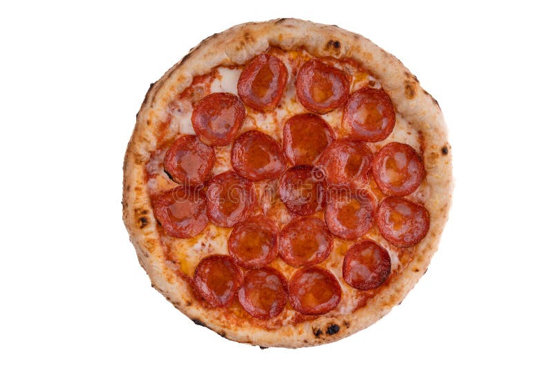 Pepperoni Sausage Pizza on White Background for Online Restaurant Menu ...