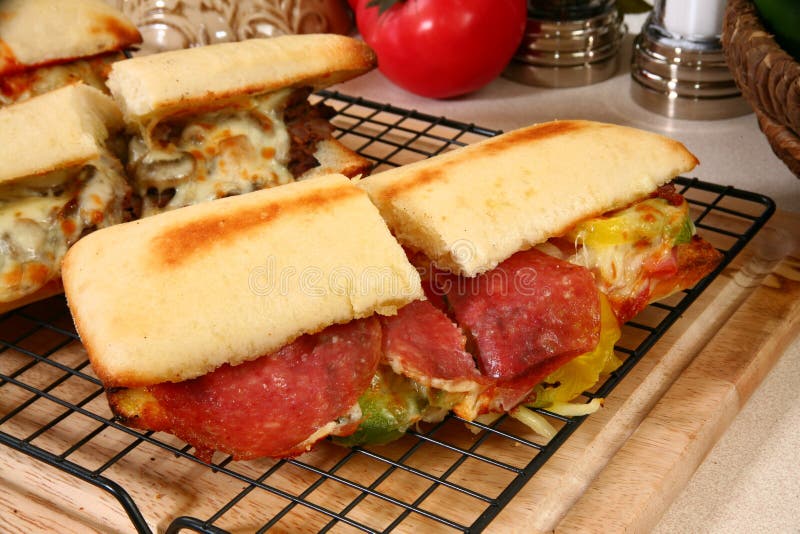 Pepperoni Sub Sandwich stock image. Image of delicious - 7823629