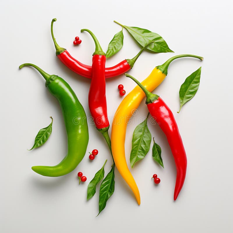 Pepperoni on White Background Stock Image - Image of green, fruit ...