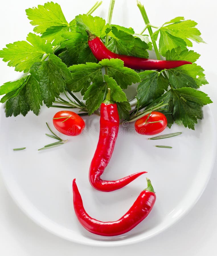 Peppers face stock photo. Image of chili, parsley, healthy - 34344222