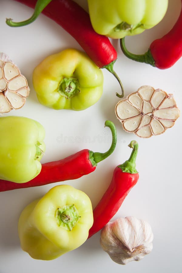 Peppers&garlic stock image. Image of green, heap - 74061589