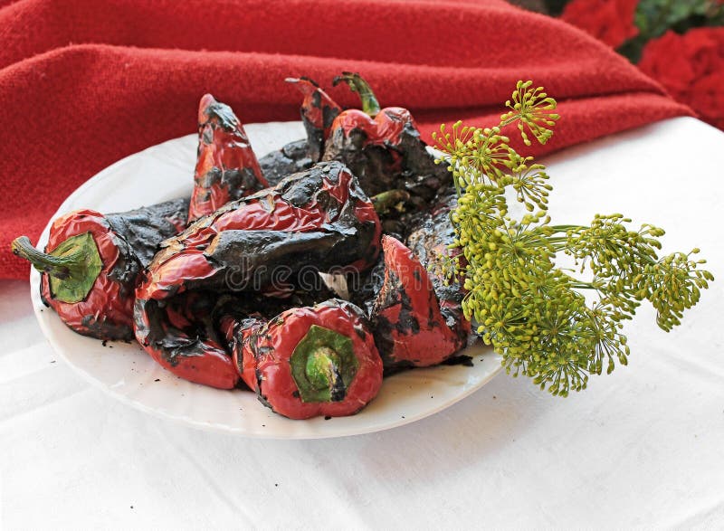 Peppers roasted and dill stock photo. Image of eating - 57744052