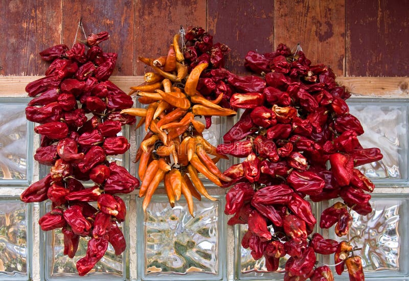 Hot peppers on string stock photo. Image of pepper, aromatic - 33181984