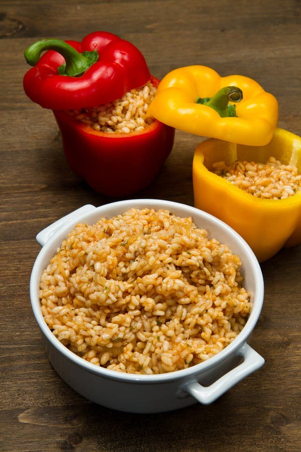 Peppers stuffed with rice stock image. Image of peppers - 22640735