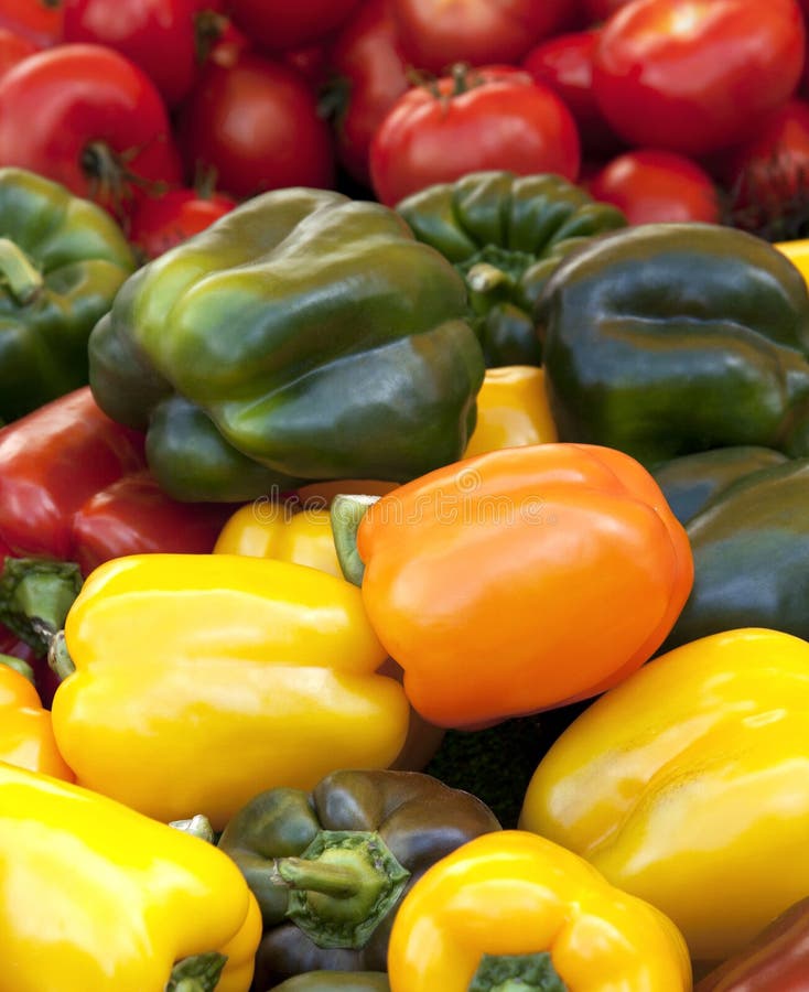 Peppers and tomatoes stock image. Image of harvest, gourmet - 15487983