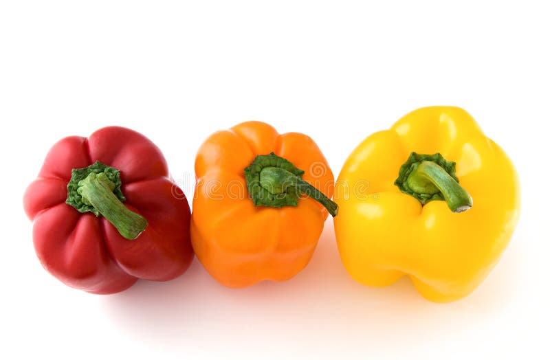 Peppers Yellow, Orange and Red Stock Photo - Image of group, background ...