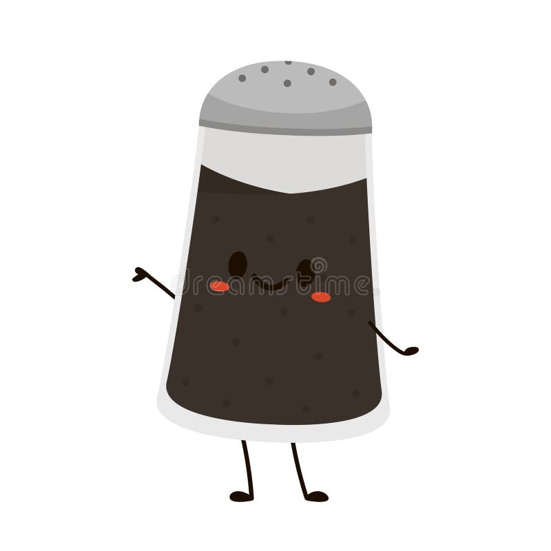 Salt Shaker Vector. Cute Cartoon Salt Shaker Couple with Smiling Faces ...