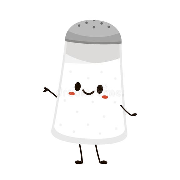Salt Shaker Vector. Cute Cartoon Salt Shaker Couple with Smiling Faces ...