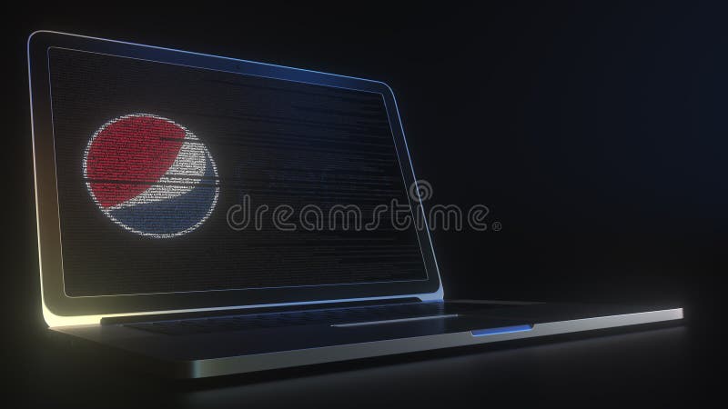 PEPSI Logo Made with Computer Code on the Laptop Screen. Editorial ...
