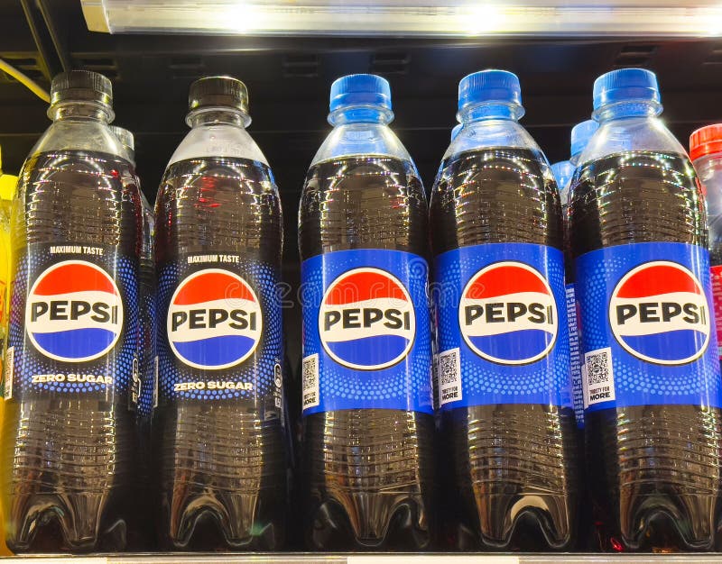 Pepsi Zero Sugar Bottles Displayed on a Store Shelf Editorial Photo ...