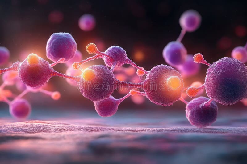 Peptide Bonds and Protein Functions in the Cell Stock Illustration ...