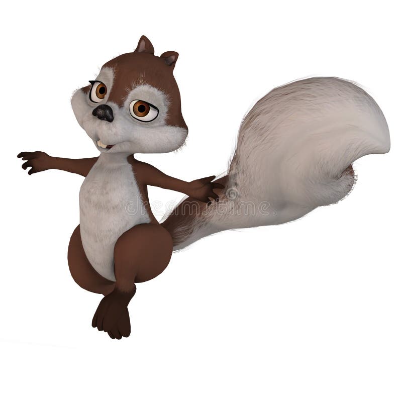 Pequeña Ardilla Linda De Toon Stock de ilustración - Ilustración de ...