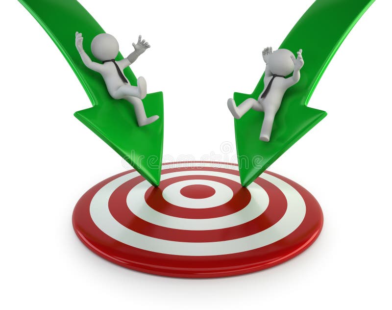 Pequeña Gente 3d - Alcanzamos La Meta Stock de ilustración ...