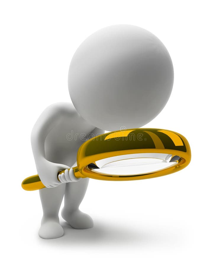 Pequeña gente-lupa 3d stock de ilustración. Ilustración de modelo ...