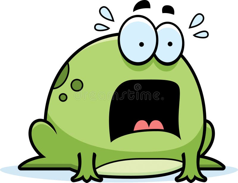 Pequeña rana asustada ilustración del vector. Ilustración de anfibio ...