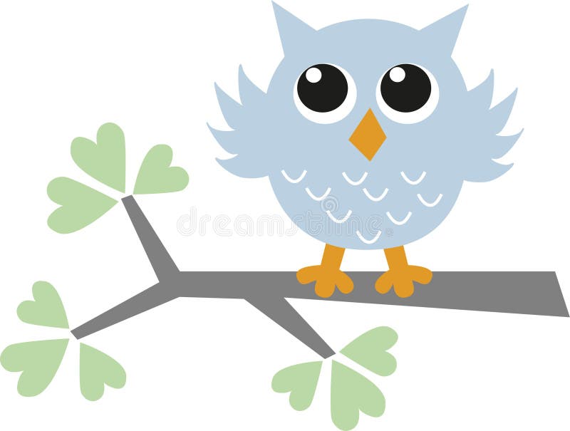 Un Pequeño Y Dulce Búho Azul Ilustración del Vector - Ilustración de ...