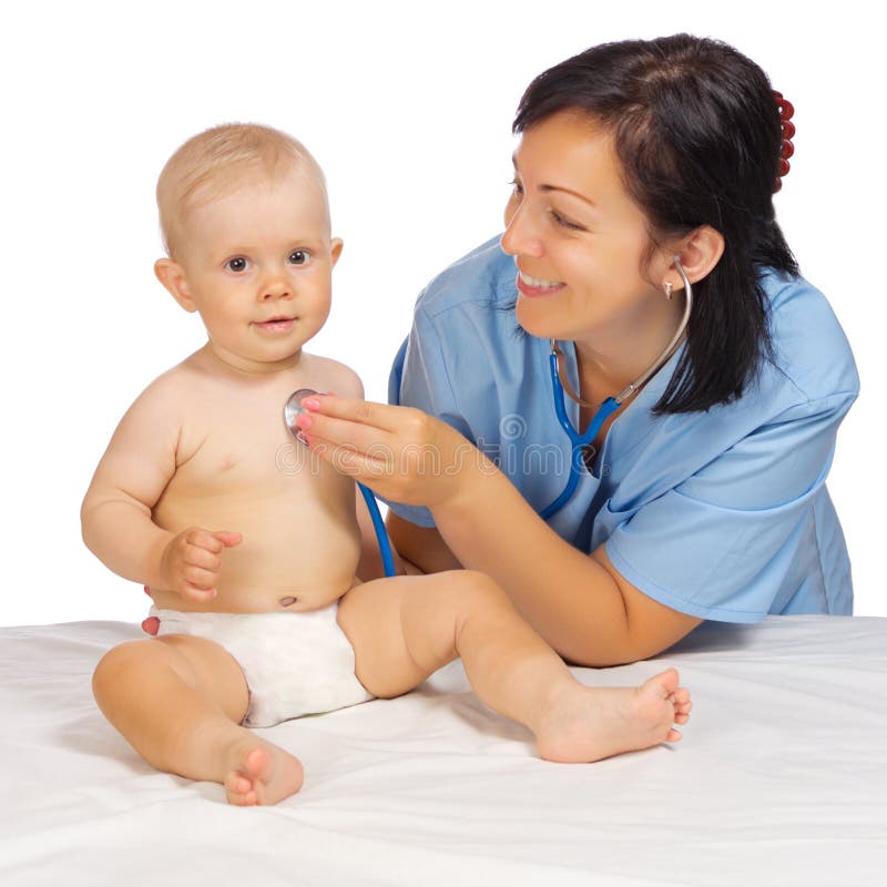 Doctor Con El Estetoscopio Y Pequeño Bebé Sonriente #8 Imagen de ...