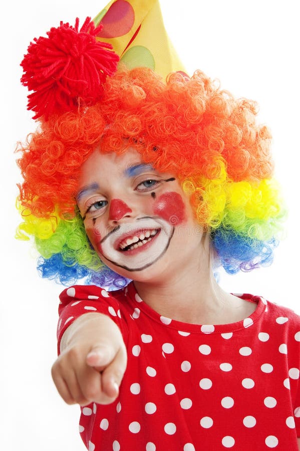 Payaso Señalando Con El Dedo Tener Y Idea Y Pensamiento Alfa Imagen de ...