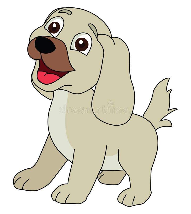 Logo De Dibujos Animados Cachorro Gris Ilustración del Vector ...