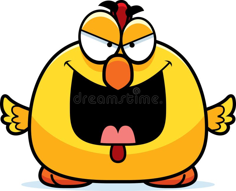Pequeño pollo malvado ilustración del vector. Ilustración de animal ...