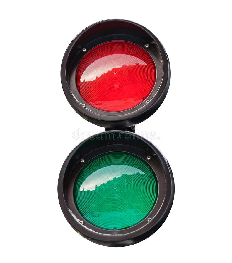 Pequeño Semáforo Redondo Rojo Y Verde Imagen de archivo - Imagen de ...