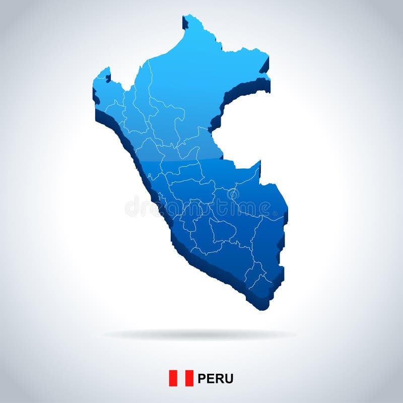 Perú - Ejemplo Del Mapa Y De La Bandera Stock de ilustración ...