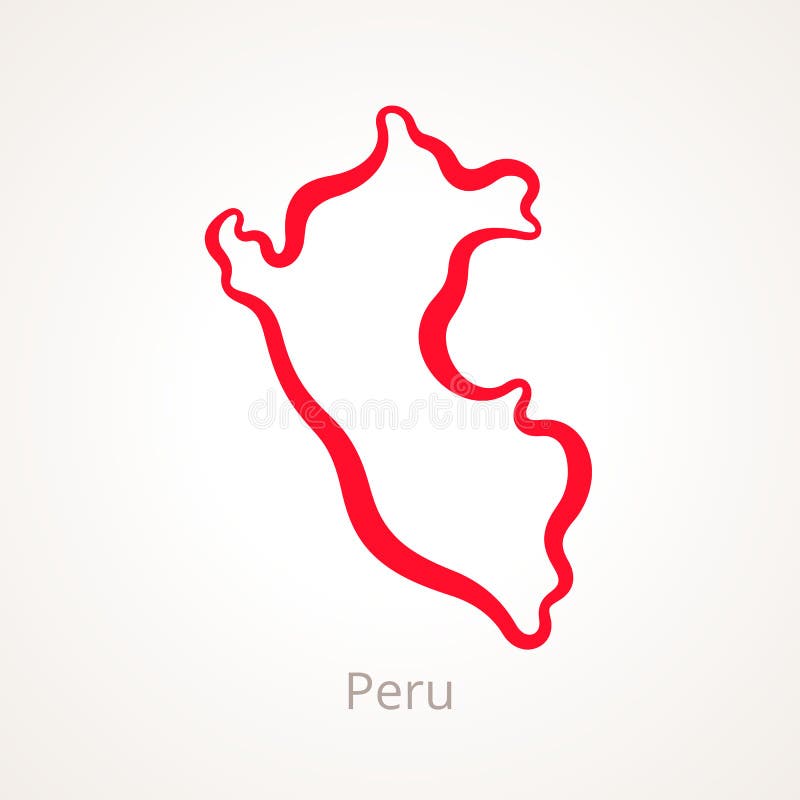 Forma De País De Mapa De Esquema Perú Ilustración del Vector ...