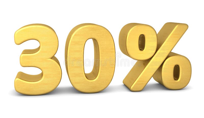 3d Oro 30 Segno Di Sconto Di Trenta Per Cento Illustrazione di Stock ...