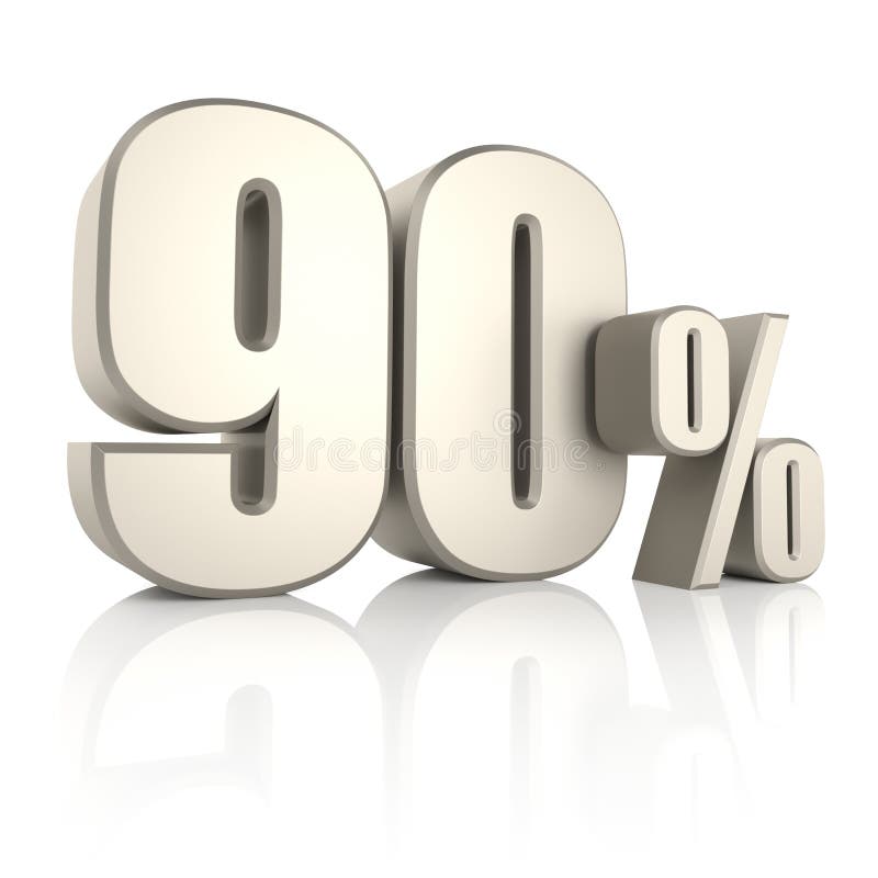 Icona Di Tasso Percentuale Di 90% Su Un Fondo Bianco Illustrazione di ...