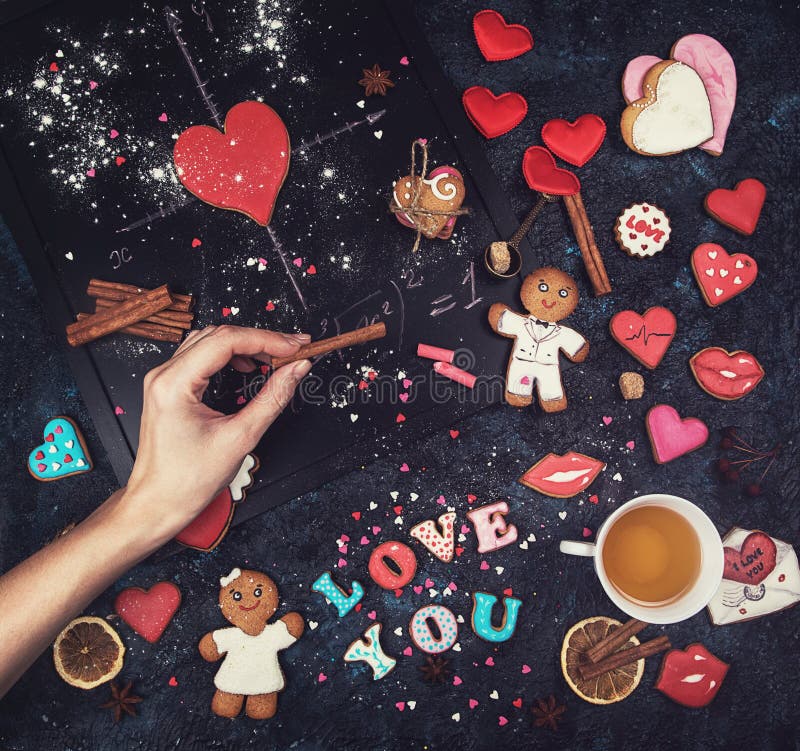 Per La Matematica, Cuori, Formula Di Amore Fotografia Stock - Immagine ...