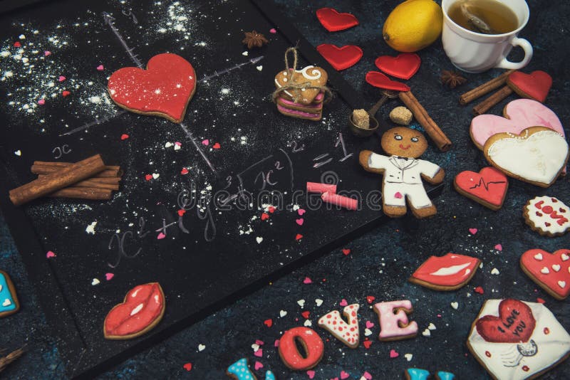 Per La Matematica, Cuori, Formula Di Amore Fotografia Stock - Immagine ...