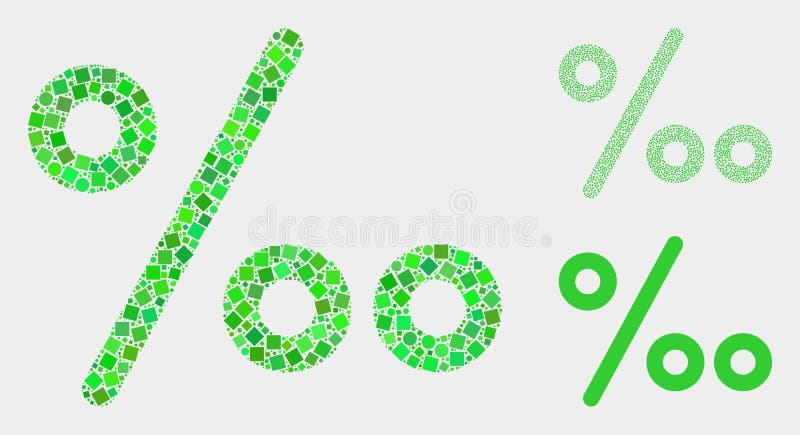Per Mille Symbol Icon Mosaics of Squares and Circles Stock Vector ...