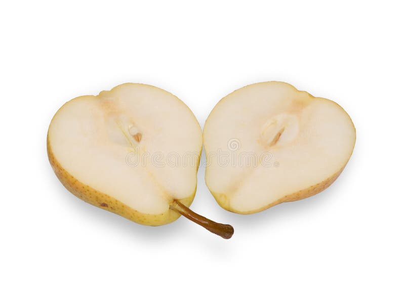 Pera Amarilla Cortada Por La Mitad Imagen de archivo - Imagen de salud ...