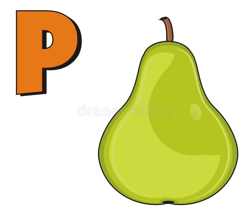 Letra la pera de P stock de ilustración. Ilustración de eating - 17972475