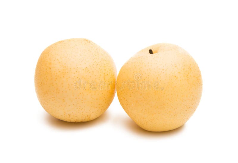 Pera Redonda Amarela Isolada Imagem de Stock - Imagem de delicioso ...