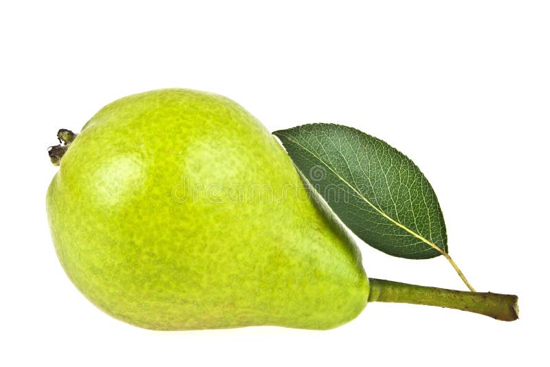 Pera Verde Isolada Sobre Fundo Branco Foto de Stock - Imagem de comer ...