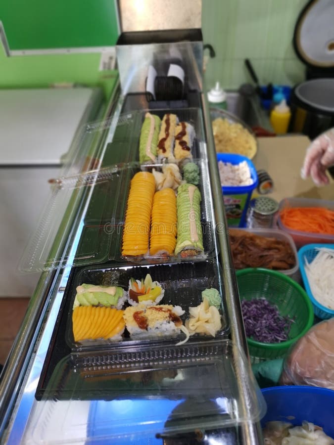 Kitchen Layout of the Sushi Preparation Table Editorial Image - Image ...