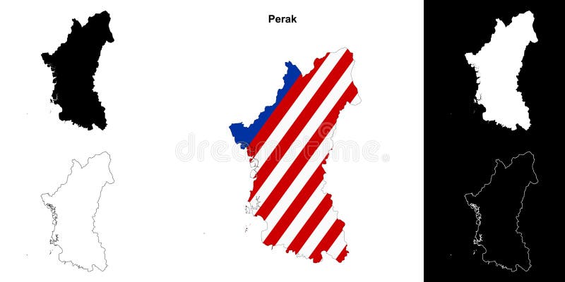 Perak outline map stock illustration. Illustration of area - 324287708