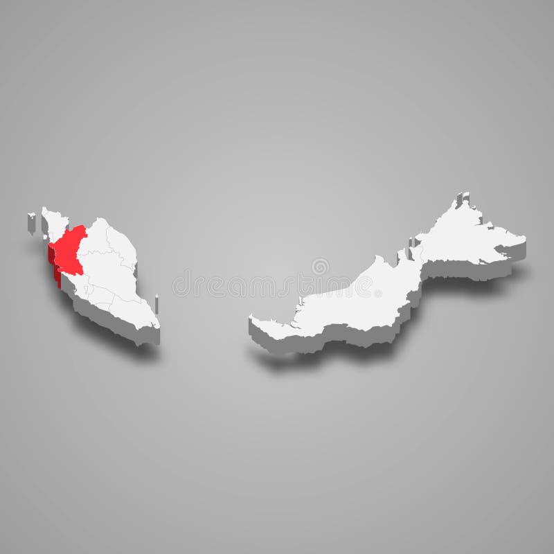 Perak State Location within Malaysia 3d Map Stock Vector - Illustration ...