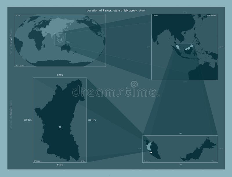 Perak, Malaysia. Described Location Diagram Stock Illustration ...