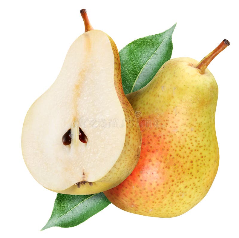 Dos Peras Maduras Y Una Mitad De Unos. Foto de archivo - Imagen de hoja ...