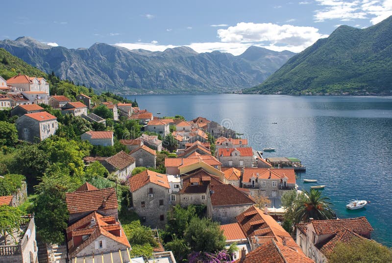 Perast city 3 stock photo. Image of town, mountain, small - 16519708