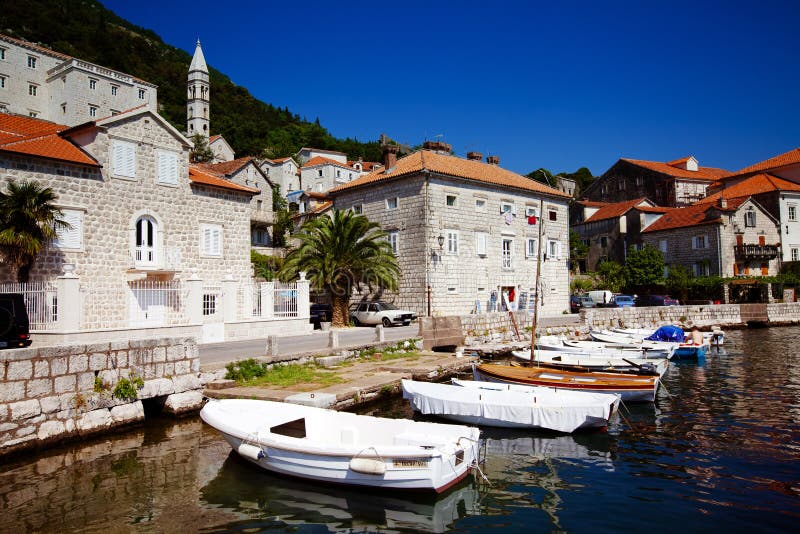Perast city, Montenegro editorial photo. Image of mountain - 86358061